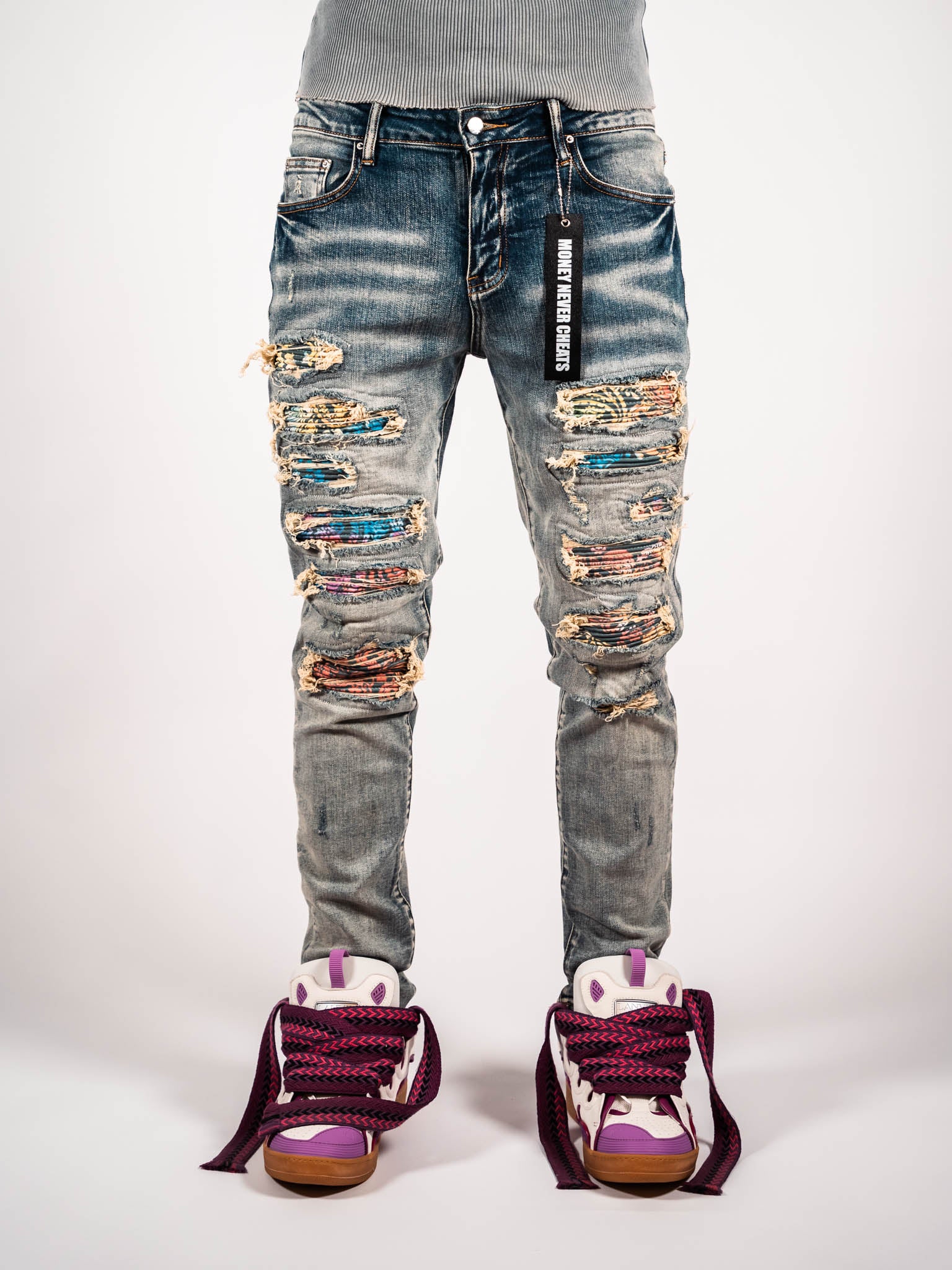 Blue Multicolor Denim